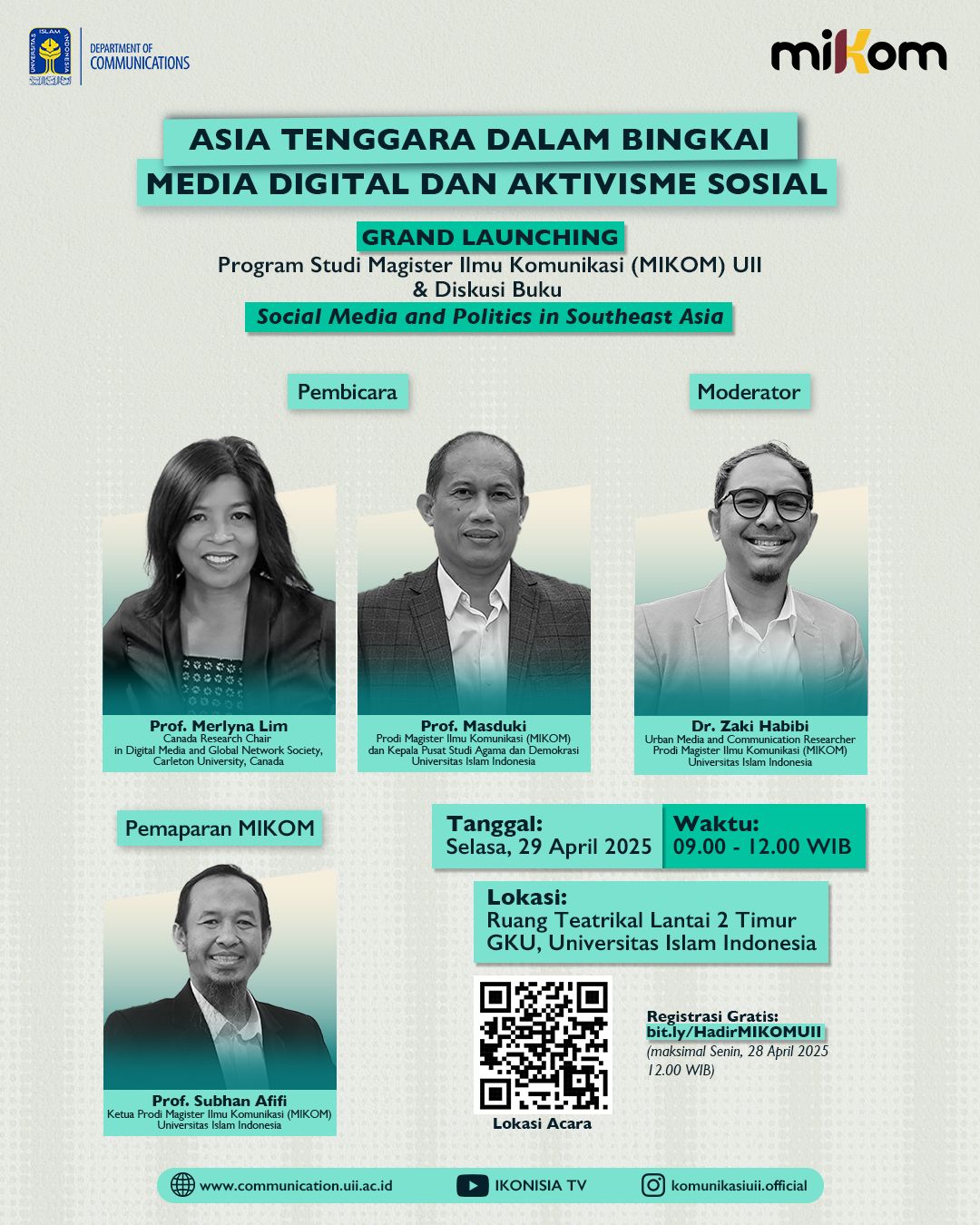 Grand Launching MIKOM UII & Diskusi Buku “Social Media and Politics in ...